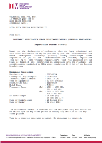 FMU130 IMDA - Teltonika Telematics Wiki