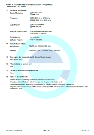 FMM003 TELEC - Teltonika Telematics Wiki