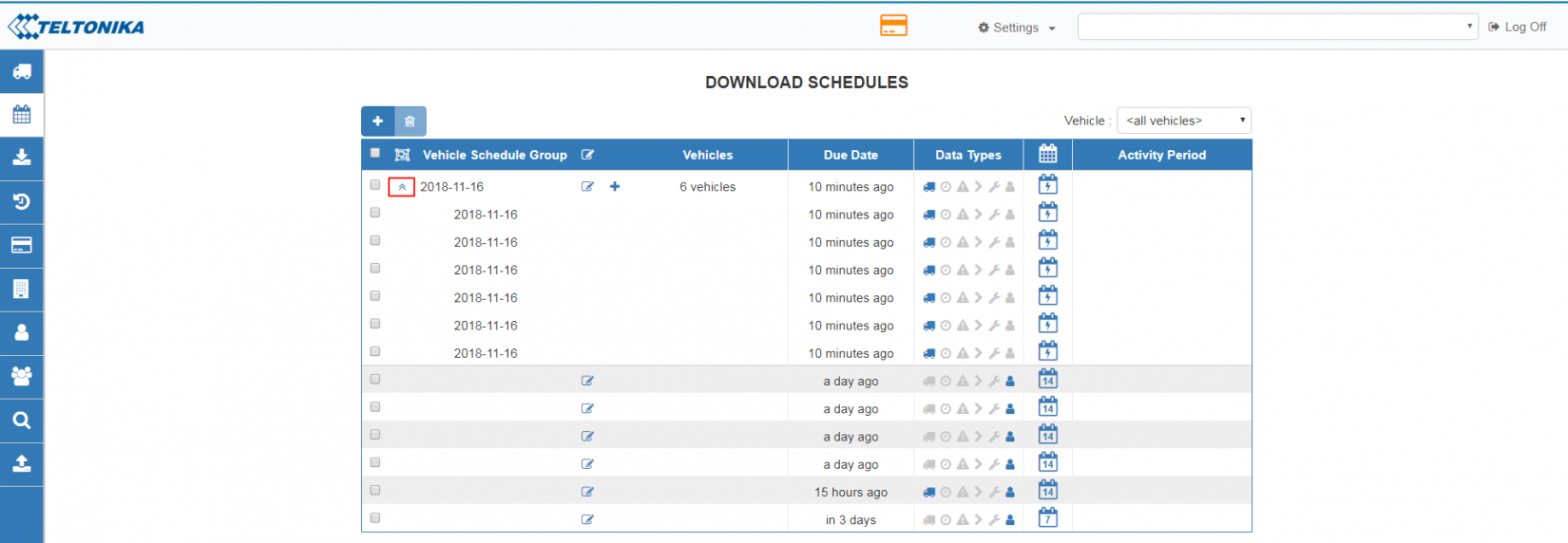 WEB Tacho Download Schedules - Teltonika Telematics Wiki