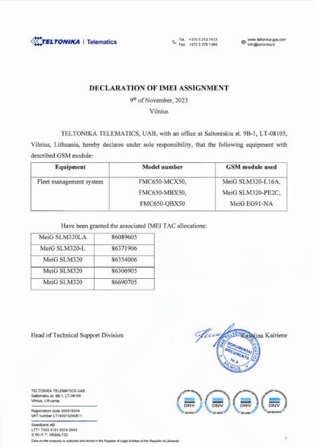 FMC650 Declaration of IMEI assignment - Wiki Knowledge Base | Teltonika GPS