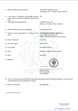 ECAN02 E-Mark - Teltonika Telematics Wiki