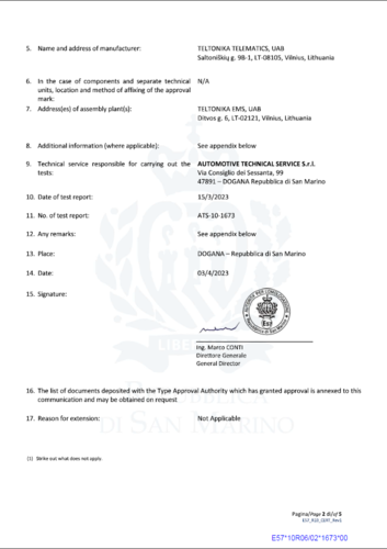ECAN02 E-Mark - Teltonika Telematics Wiki