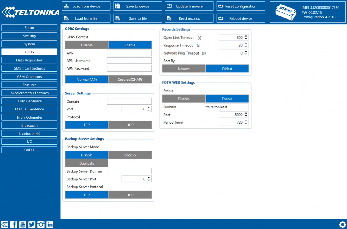 MTB100 GPRS settings - Teltonika Telematics Wiki