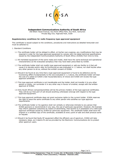 FMC880 ICASA certificate - Teltonika Telematics Wiki