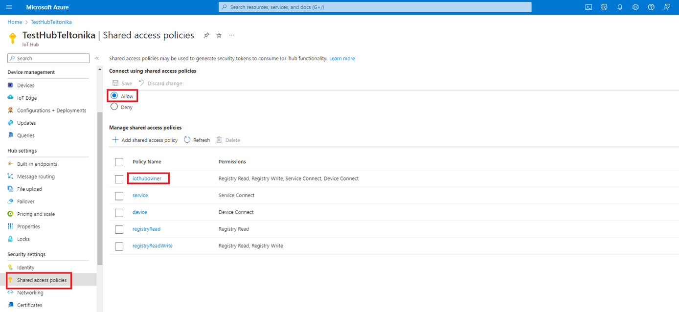 Getting started with Azure IoT hub - Teltonika Telematics Wiki