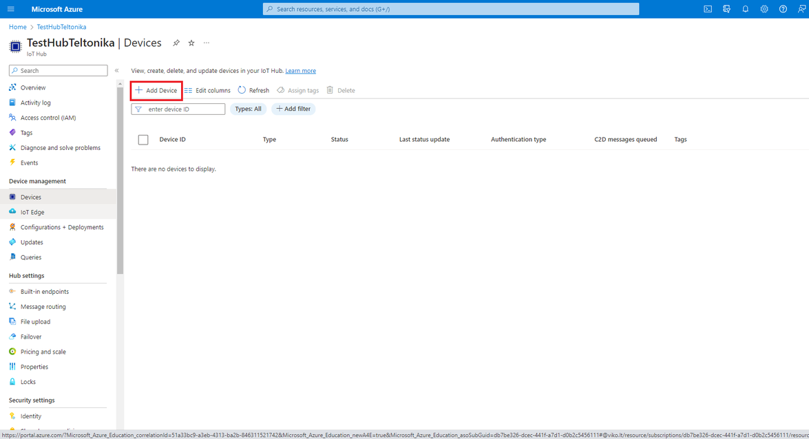 Getting started with Azure IoT hub - Wiki Knowledge Base | Teltonika GPS