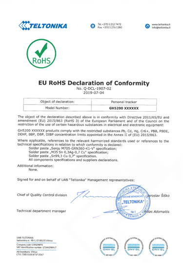 GH5200 RoHS - Wiki Knowledge Base | Teltonika GPS